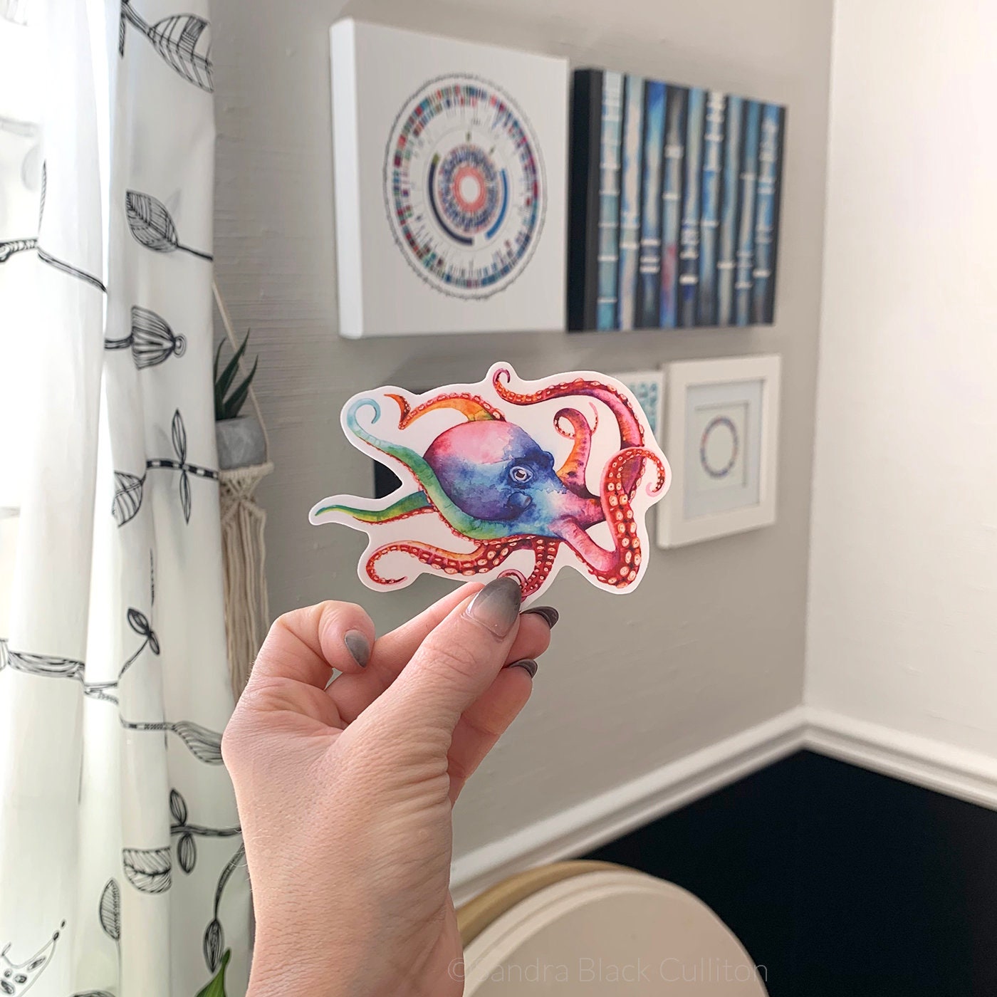 Octopus Sticker Octopus Science Stickers Watercolor - Etsy