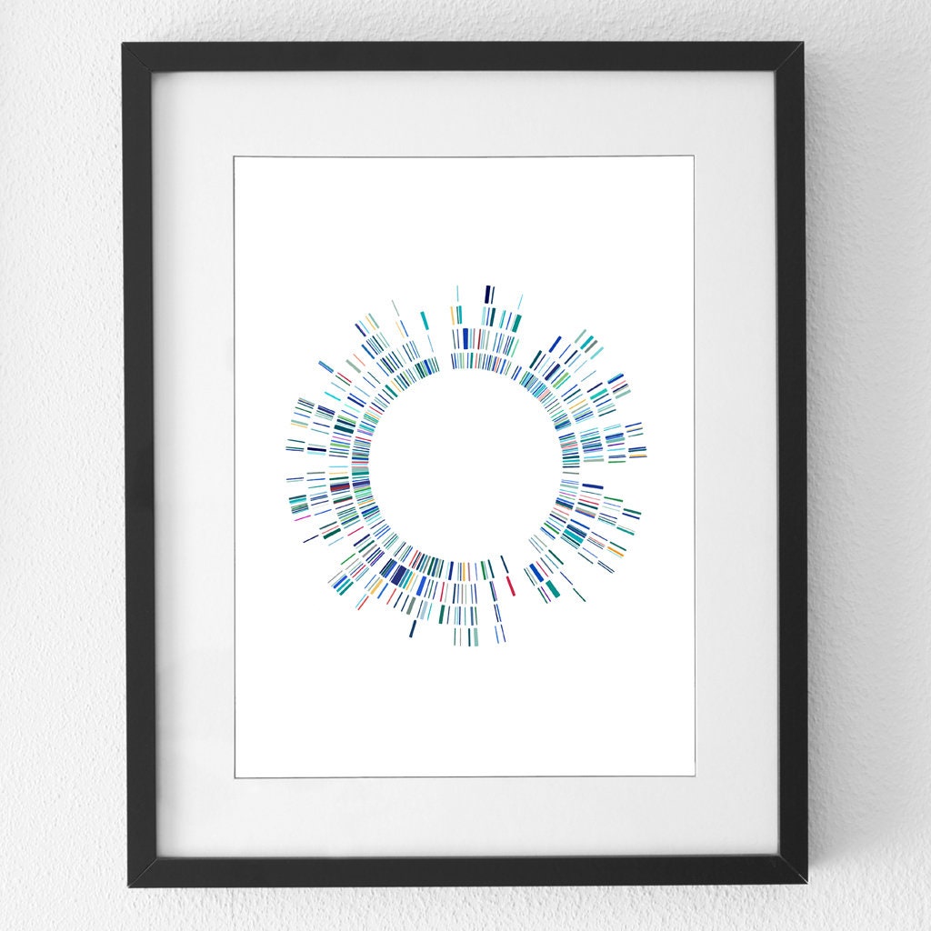 Genome 15 Genetics Art Genetic Map Dna Dna Art Biology | Etsy