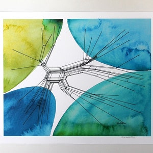 Network Phylogeny, Science, Science Art, Evolution, Watercolor Print ...