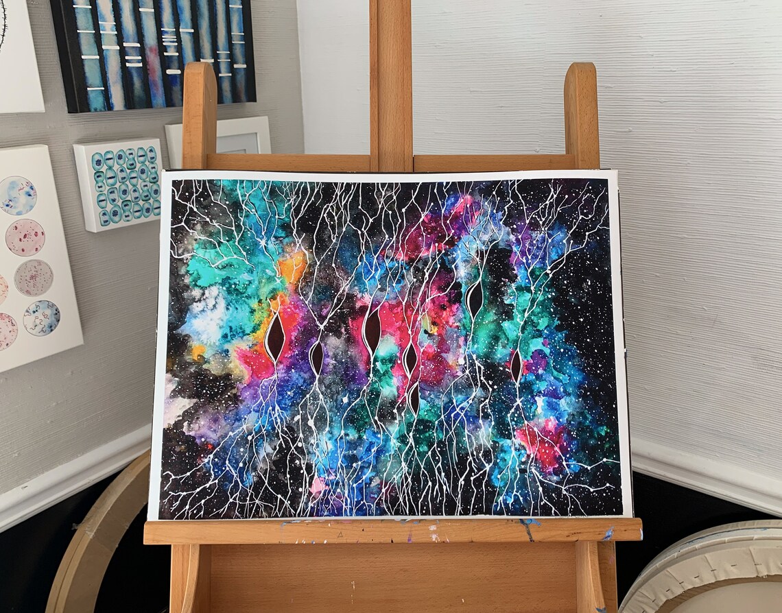 Spaced Out Outer Space Space Print Watercolor Galaxy Space - Etsy