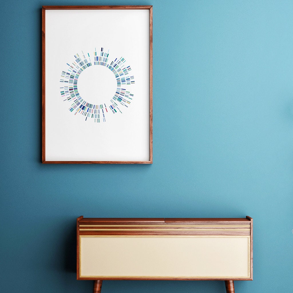 Genome 15 Genetics Art Genetic Map Dna Dna Art Biology | Etsy