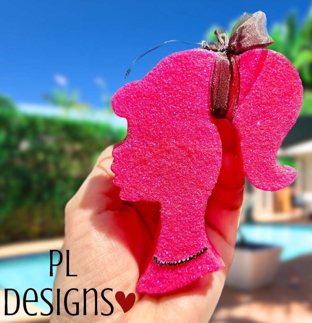 Barbie Pink Doll Glitter Freshie, Car Freshie, Aroma Beads Car Freshie ...
