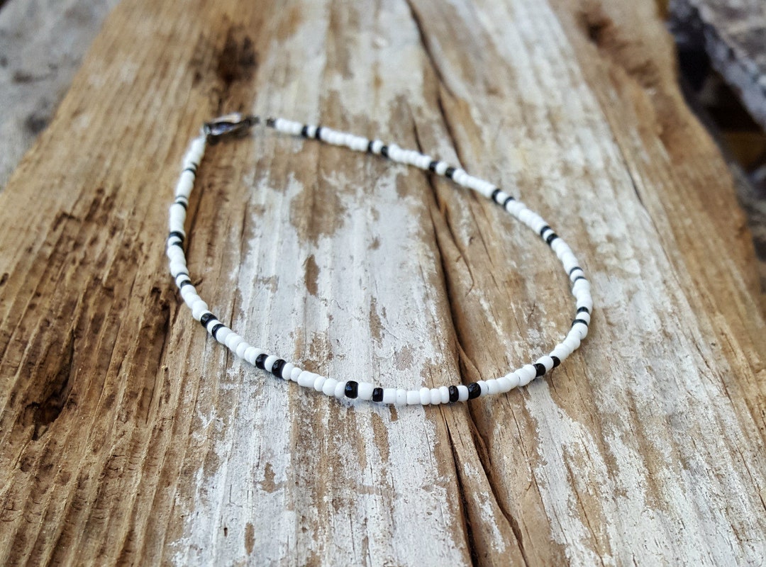 Men's Anklet in Black and White Monotone Beach Wear Surfing - Etsy