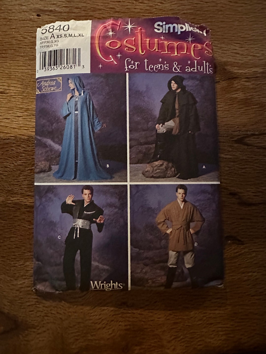 5840 Simplicity Cloak Cape Space Costume Sewing Pattern Adult/teen Size ...