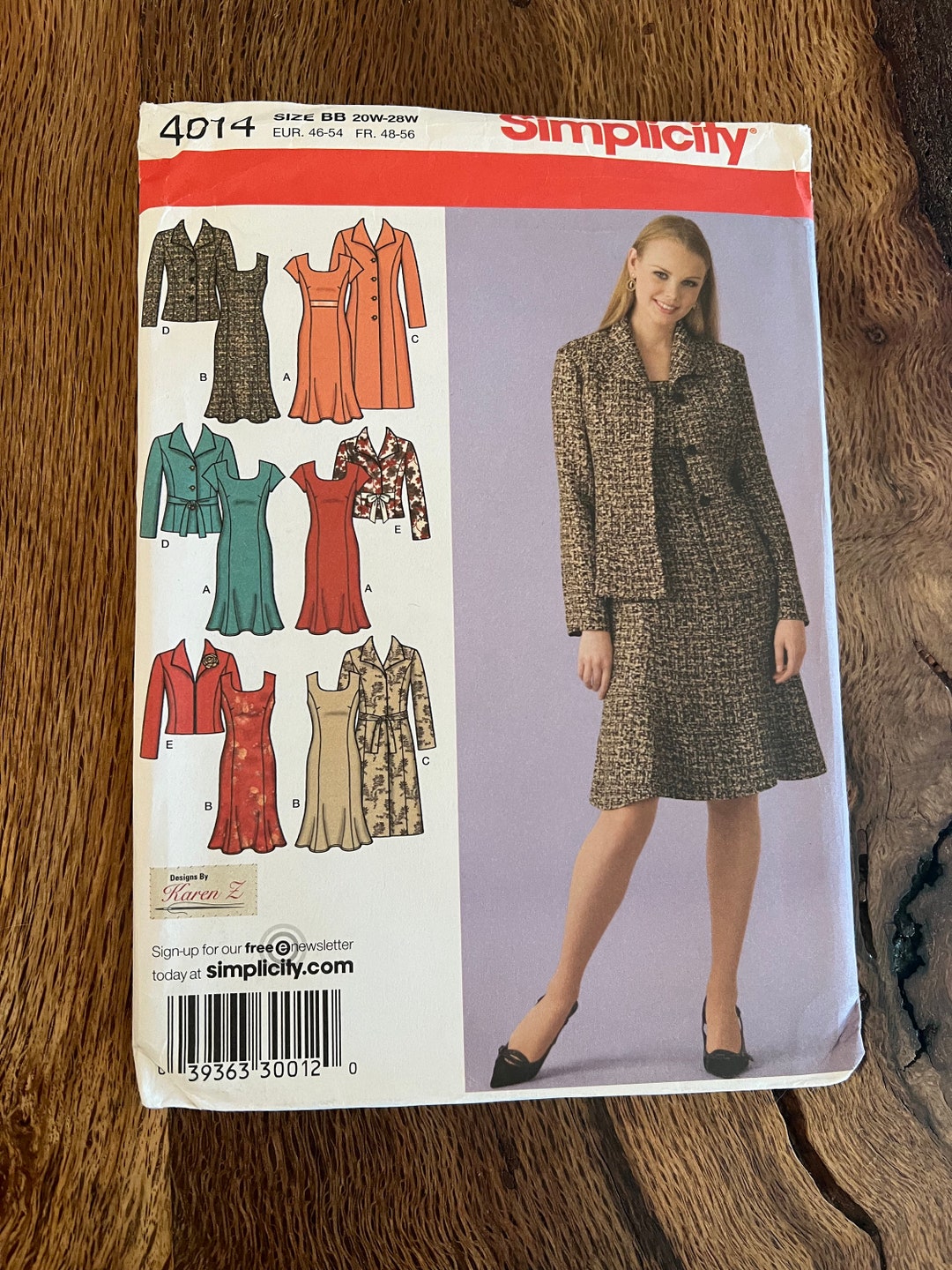 Simplicity 4014 Ladies Suit Sewing Pattern Plus Size 20W-28W - Etsy