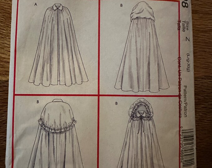 M4698 Mccalls Cape Cloak Costume Sewing Pattern Size Large - Etsy