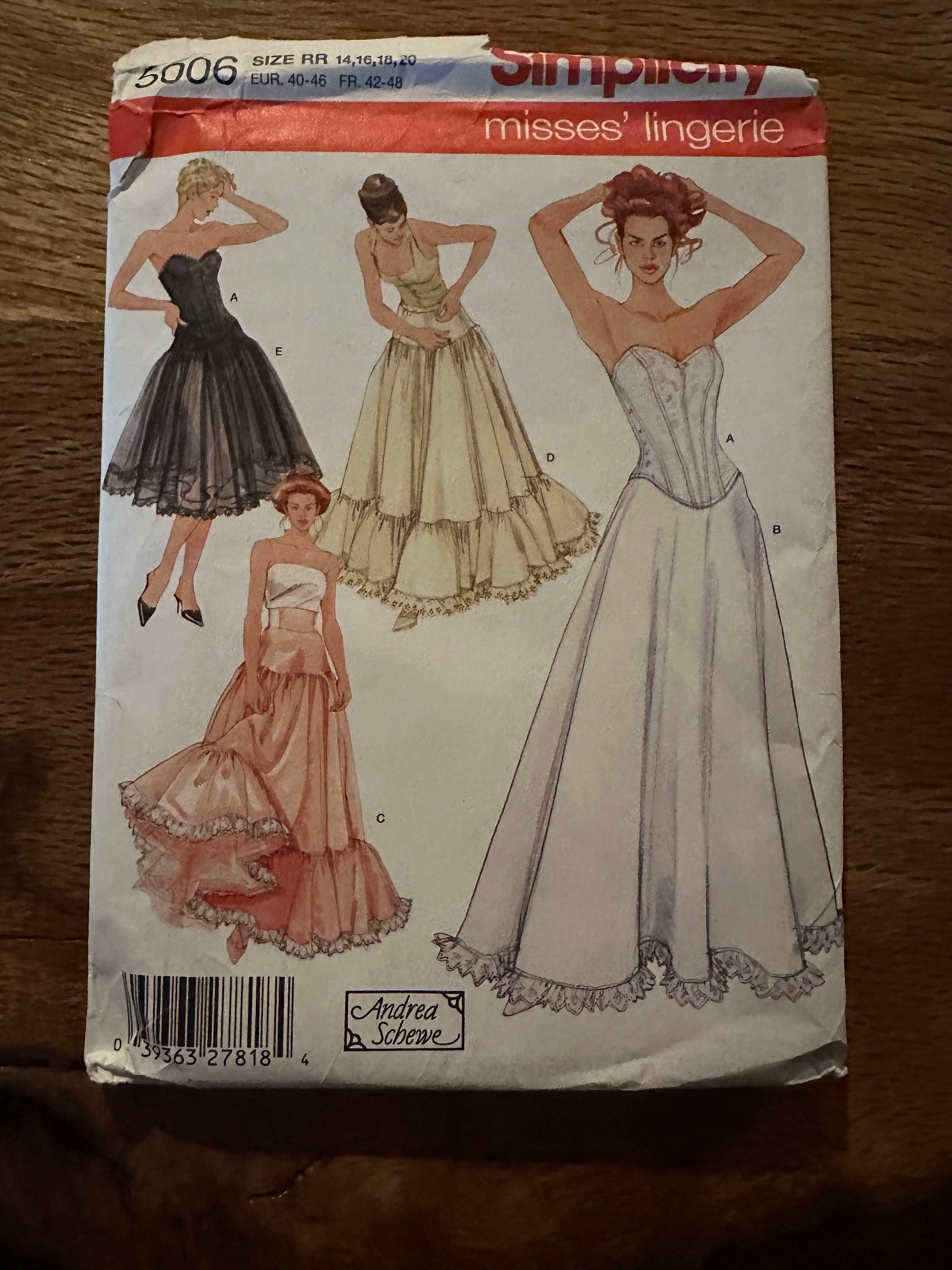 5006 Simplicity Misses Lingerie Corset and Petticoat Sewing Pattern ...