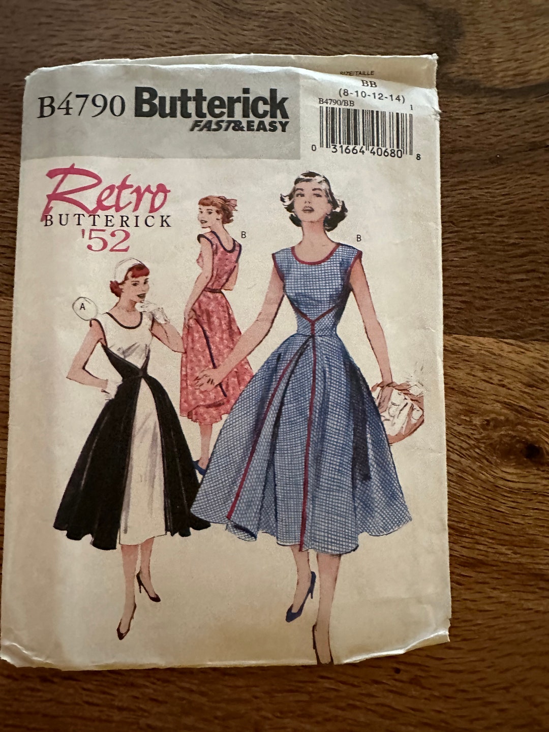 B4790 Butterick Fast and Easy Apron Dress Sewing Pattern Size 8-14/16 ...