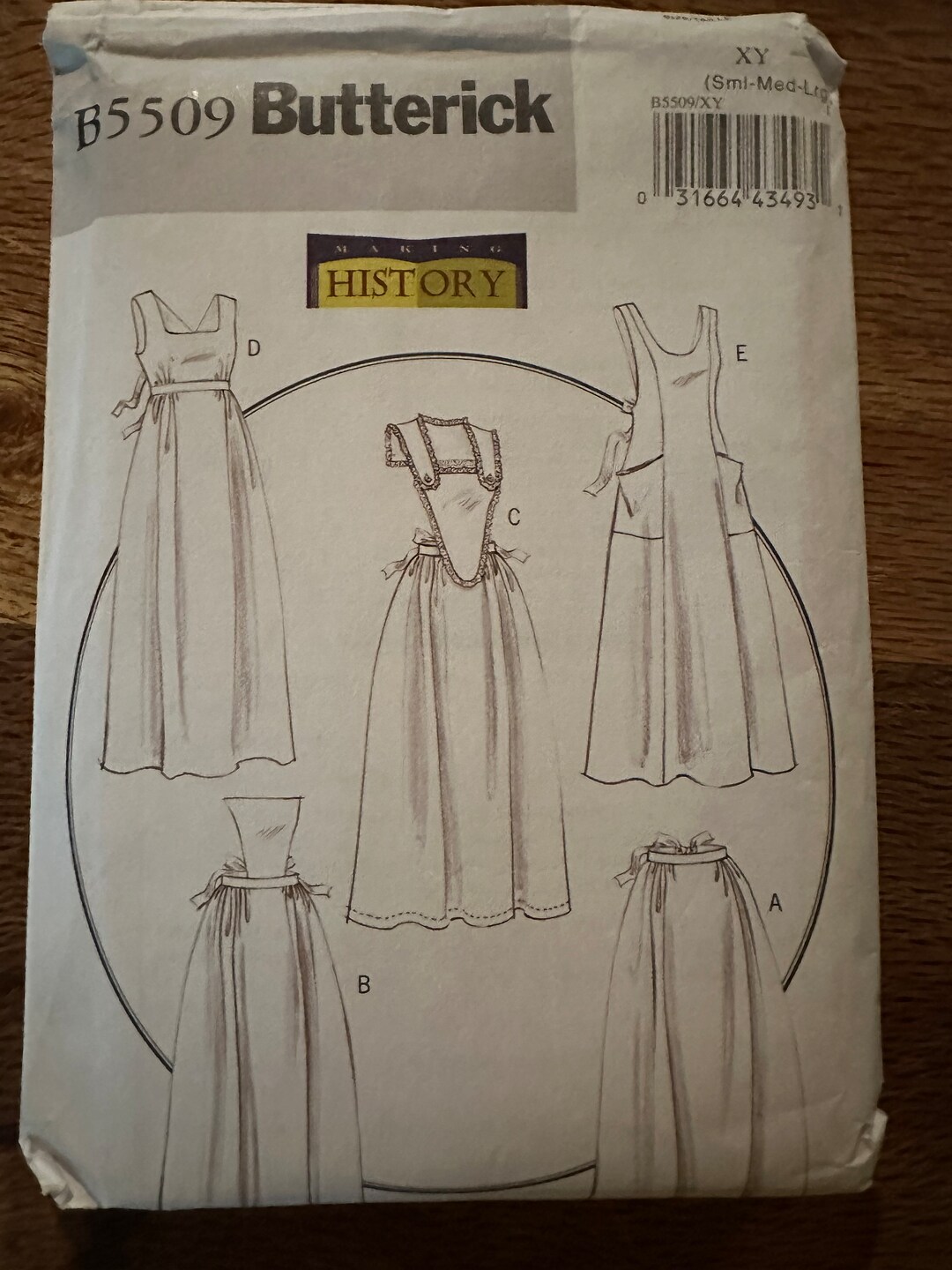 B5509 Butterick Marking History Apron Sewing Pattern Size Small- Large ...