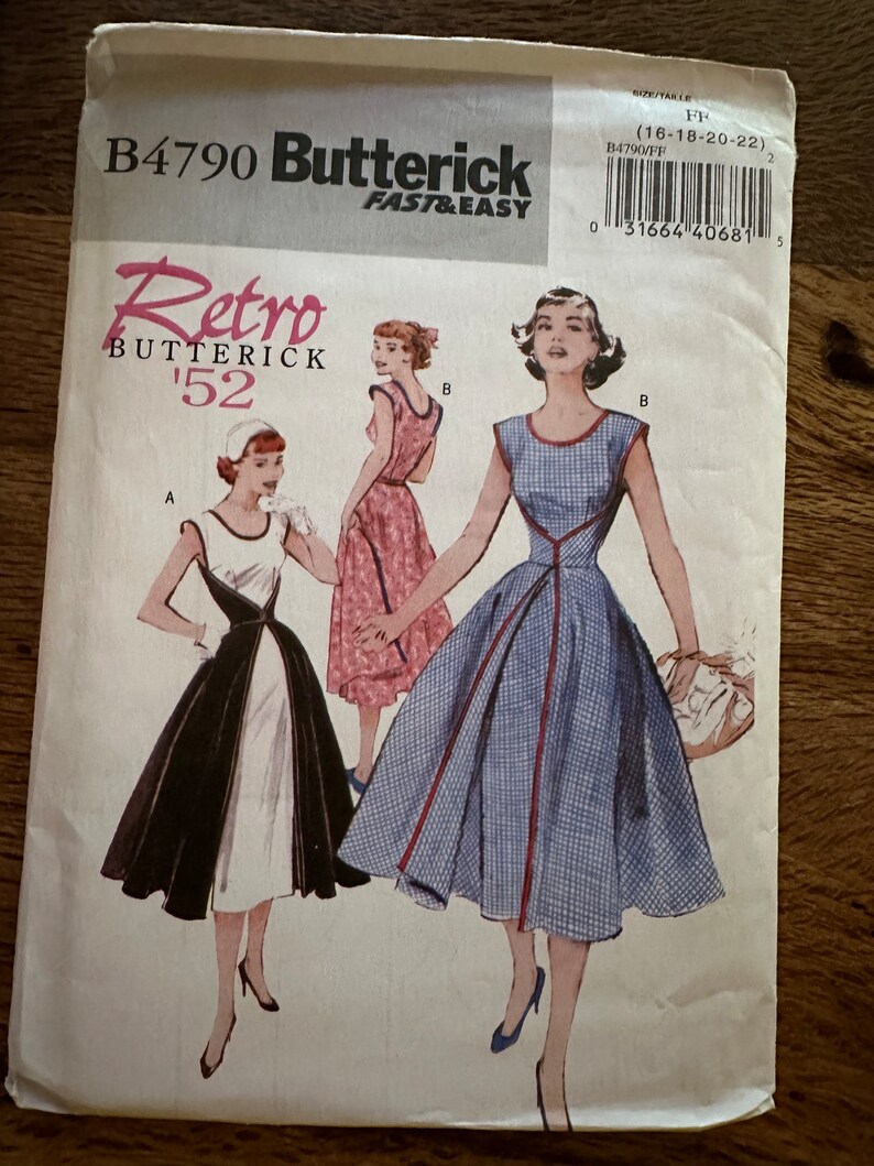 B4790 Butterick Fast and Easy Apron Dress Sewing Pattern Size 8-14/16 ...