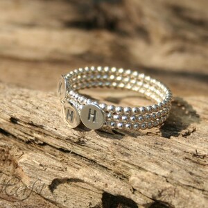 THREE Initial Rings, Sterling Silver, Hand Stamped, Initials ...