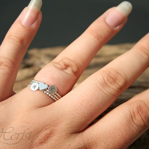 THREE Initial Rings, Sterling Silver, Hand Stamped, Initials ...