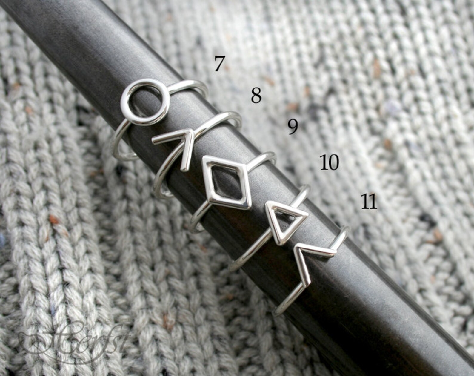 Triangle Shape Ring Sterling Silver Triangle Ring Stacking - Etsy UK