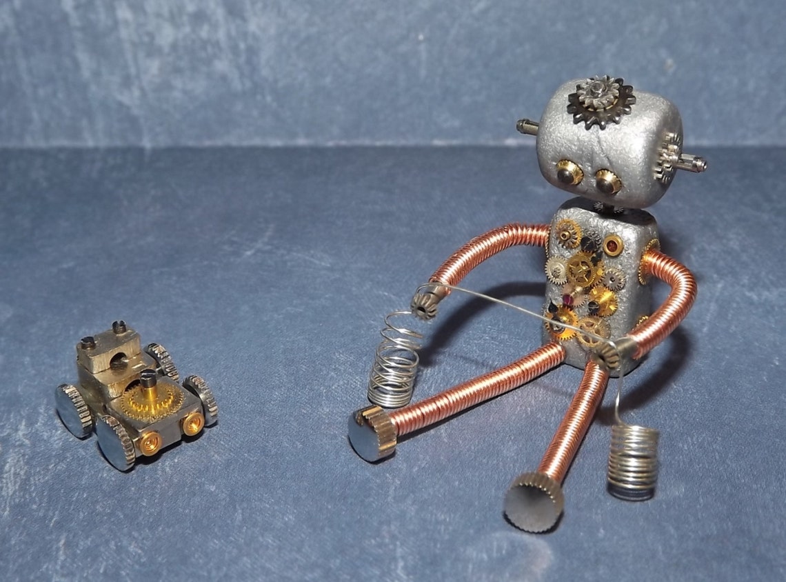 Oops-bot Steampunk Child Robot With Slinky Fathers Day Gift | Etsy