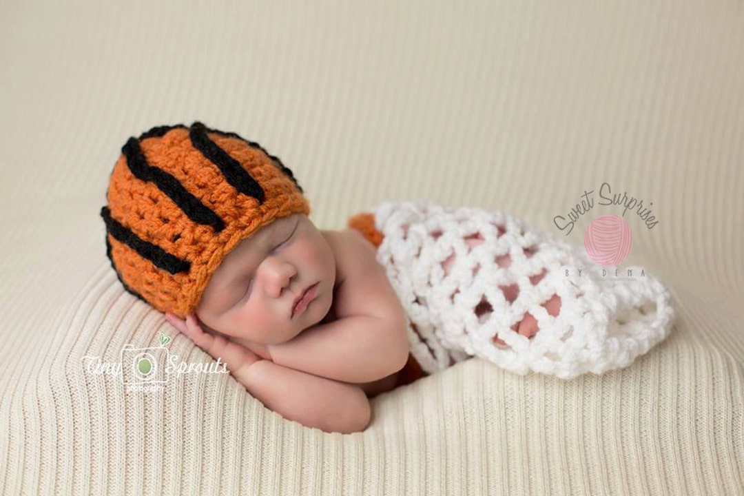 HANDMADE Crochet Basketball Set Newborn Photography Prop March Madness ...