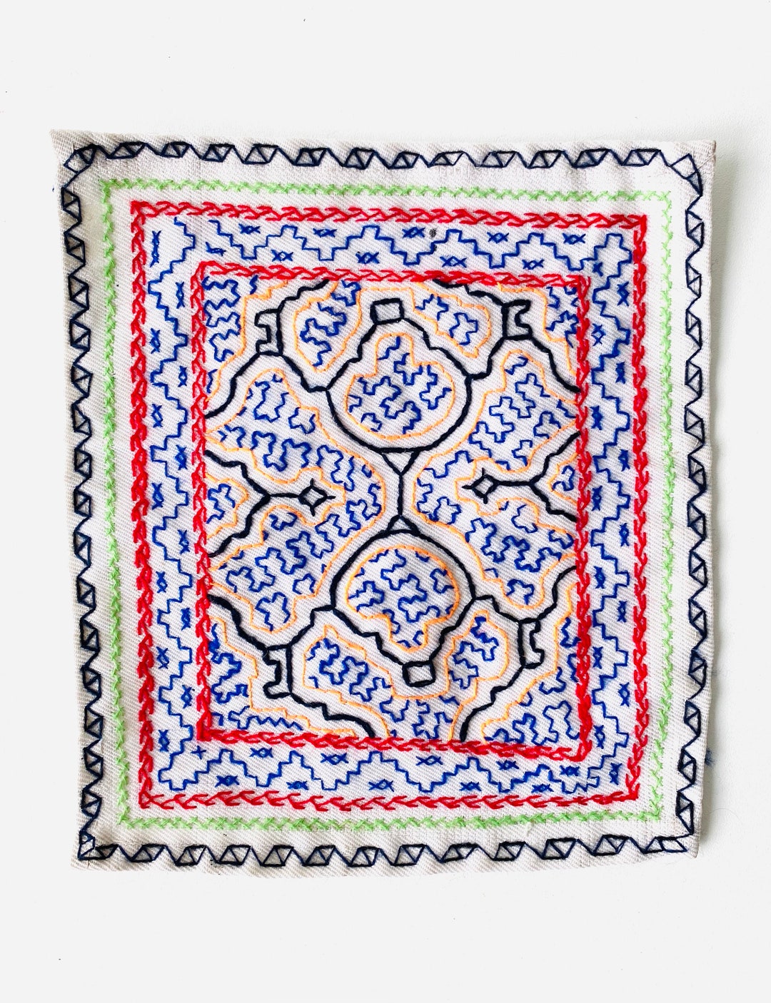 Peruvian Hand Embroidered Shipibo Conibo Textile Patch - PT20 - Etsy