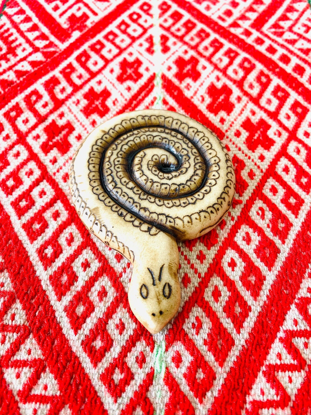 Peruvian Hand Carved Amaru Sachamama Serpent in Alabaster Stone + Free ...