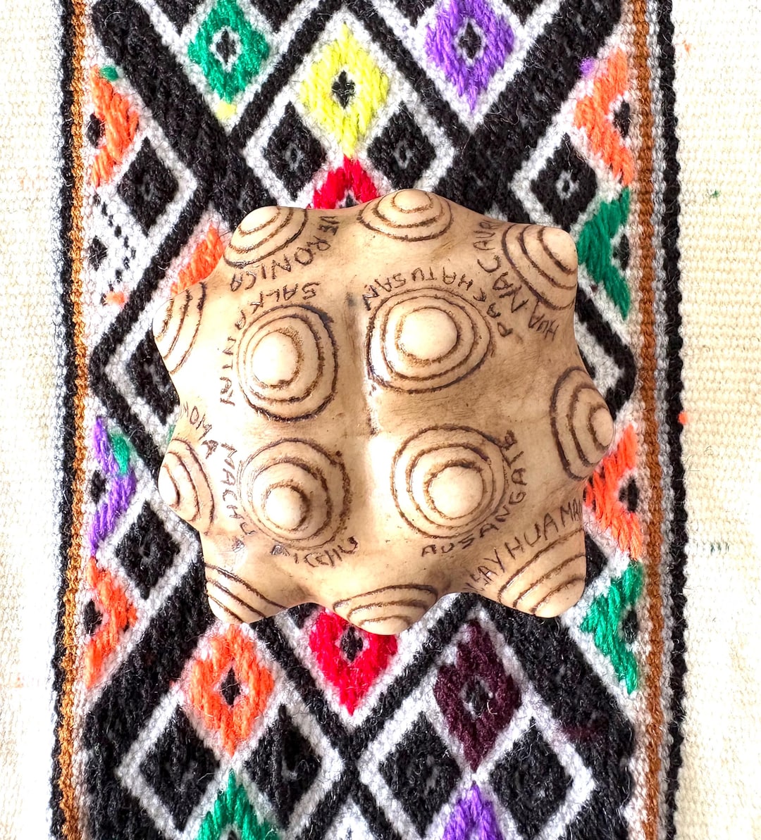 Peruvian 13 Moons Chumpi Stone With Apus Hand Carved in Alabaster ...