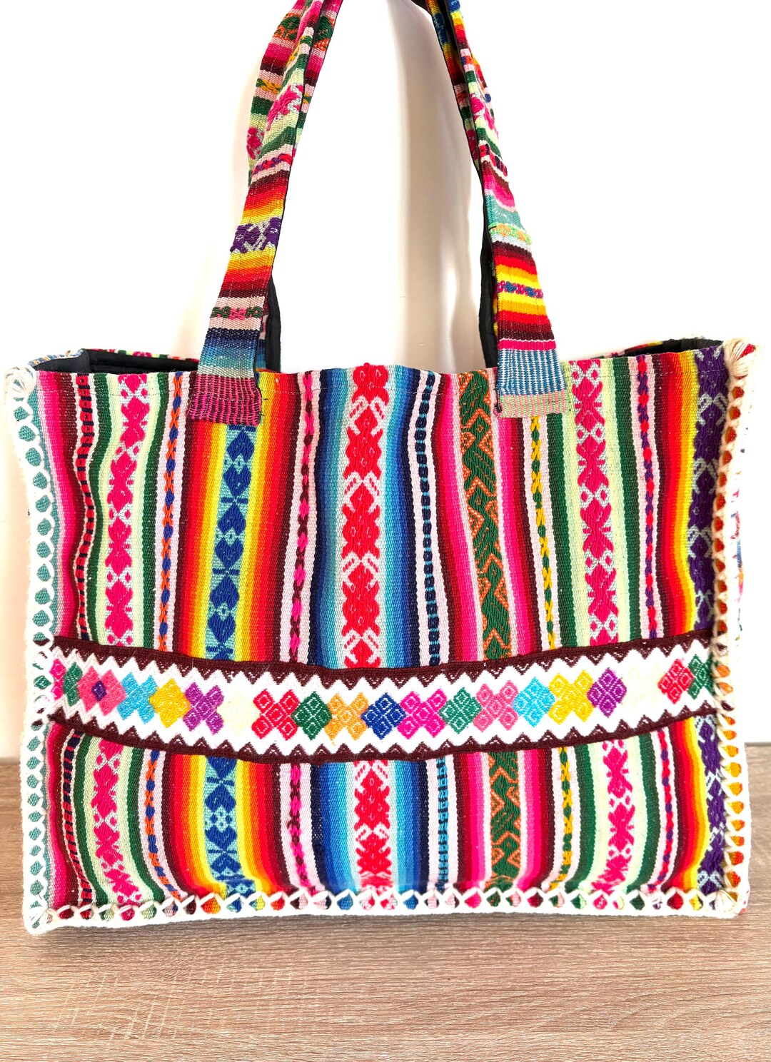 Tote Bag Made With Peruvian Vintage Handmade Fabric - CZ23 - Etsy