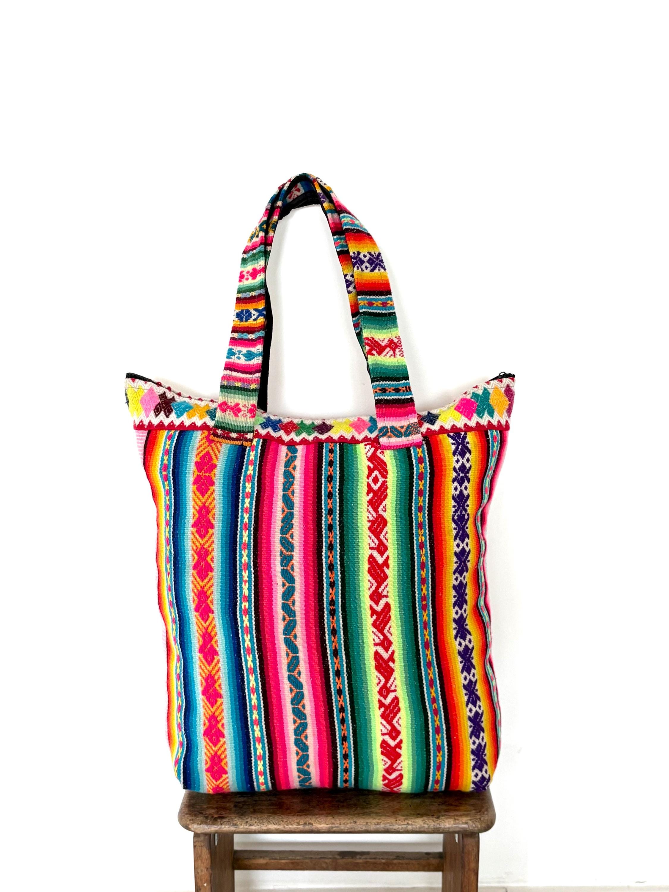 Large Bag Made With Peruvian Vintage Handmade Fabric / Beach Bag - JS90 ...