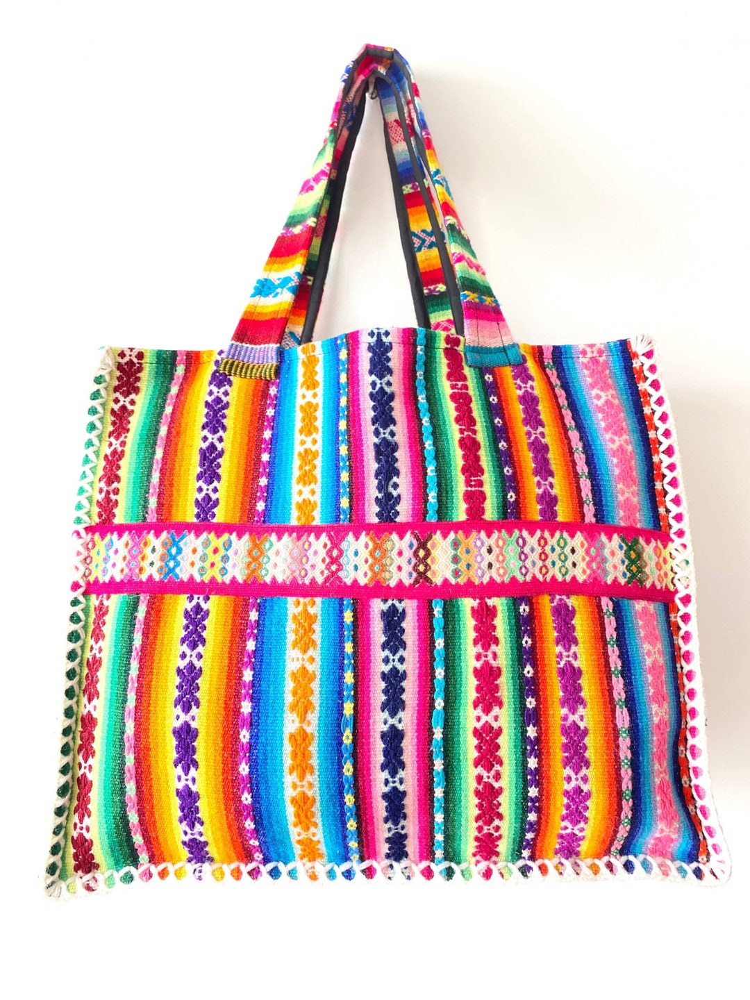 Tote Bag Made With Peruvian Vintage Handmade Fabric LL1 - Etsy