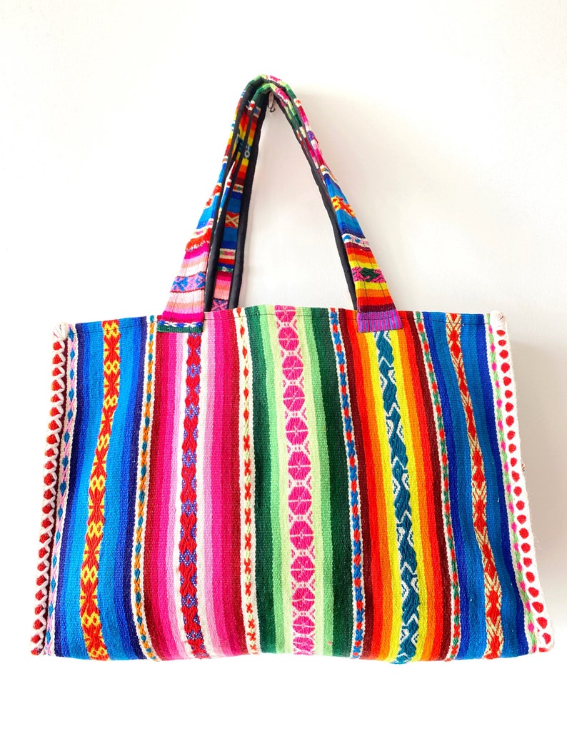 Tote Bag Made With Peruvian Vintage Handmade Fabric LL6 - Etsy