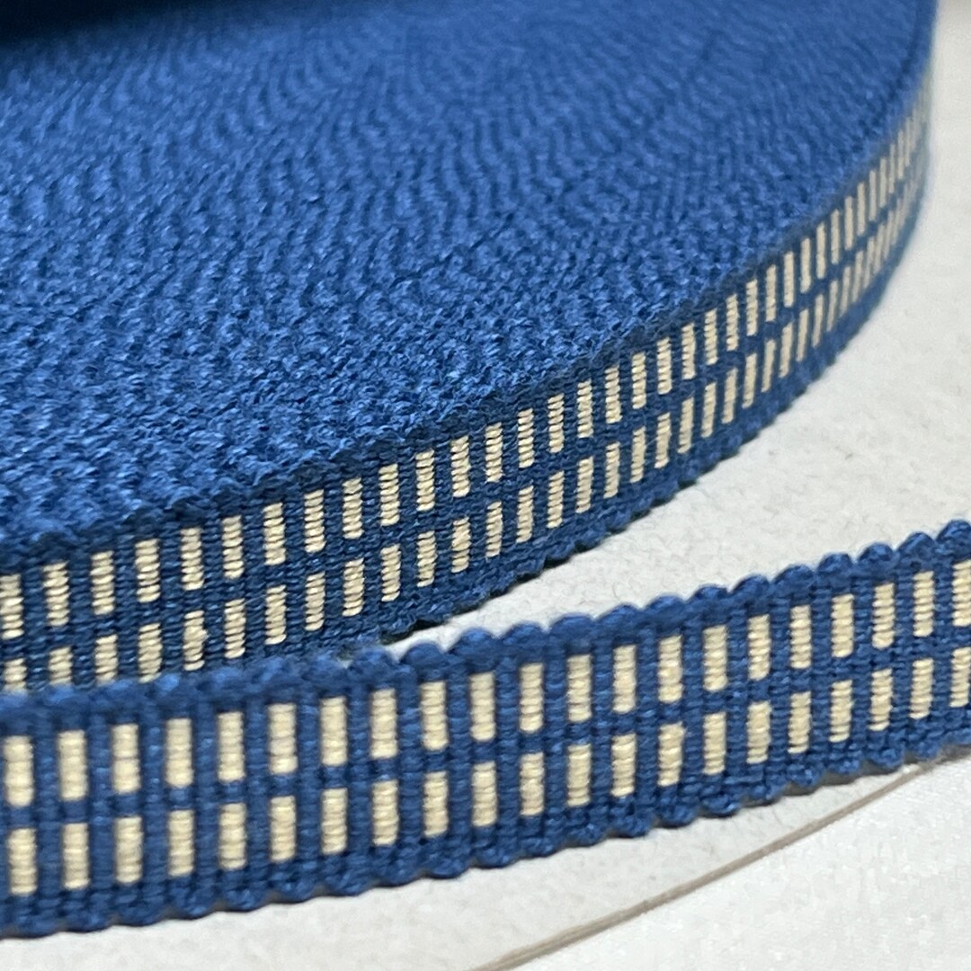 Up to 50% OFF SALE.... Japanese Sanada-himo Blue & Beige Flat Cord 12mm ...