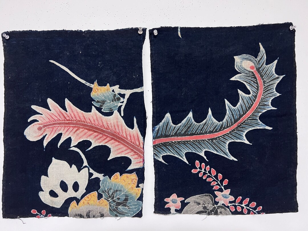 Sale...set of 2, Very Old Japanese Tsutsugaki Hand Loomed Cotton ...