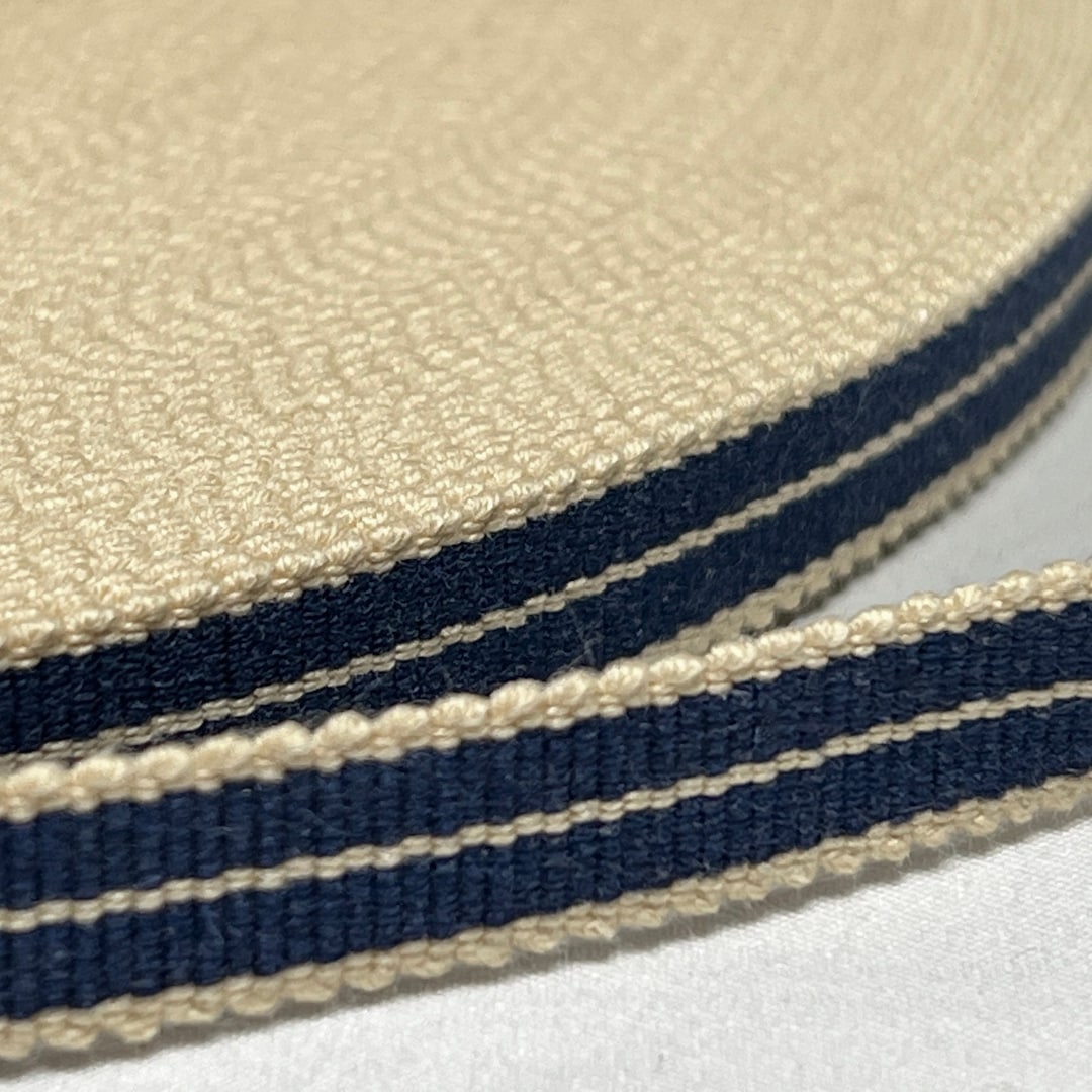 Up to 50% OFF SALE.... Japanese Sanada-himo Dark Indigo & Beige Flat ...