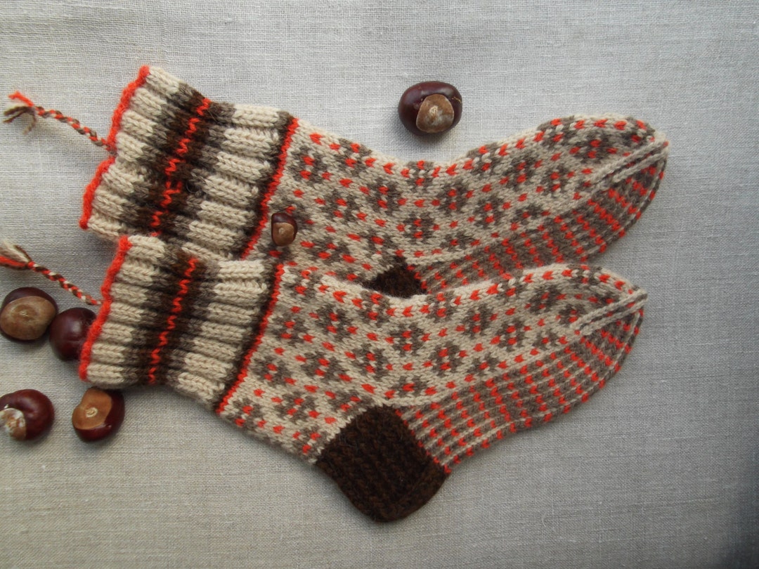 Hand Knit Wool Socks - Etsy