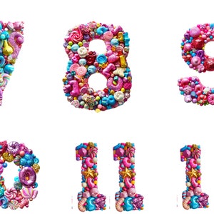 Candy Numbers Clipart, Birthday Numbers, Printable Numbers, Sweet and ...