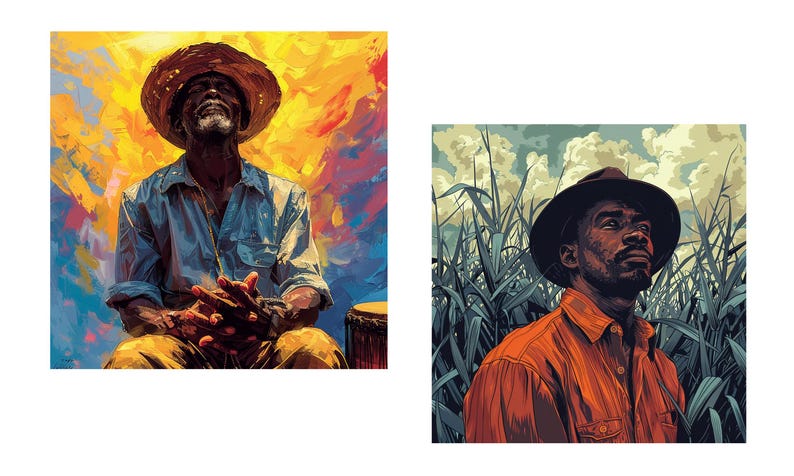 Gullah Men Digital Art - 4 PNG | African American History Print ...