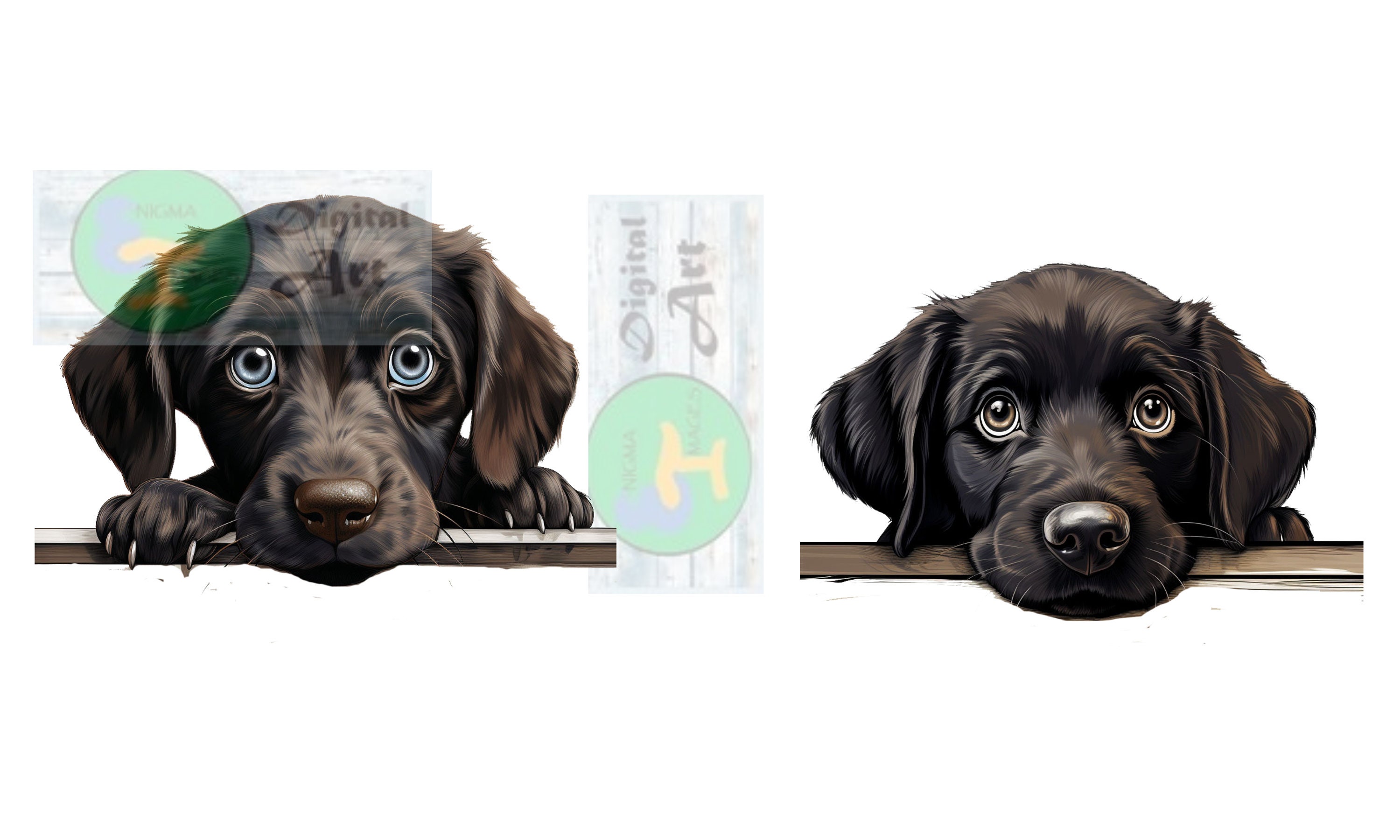 Peeking Black Lab Dog Clipart 300 DPI Digital Download for Crafts Black ...