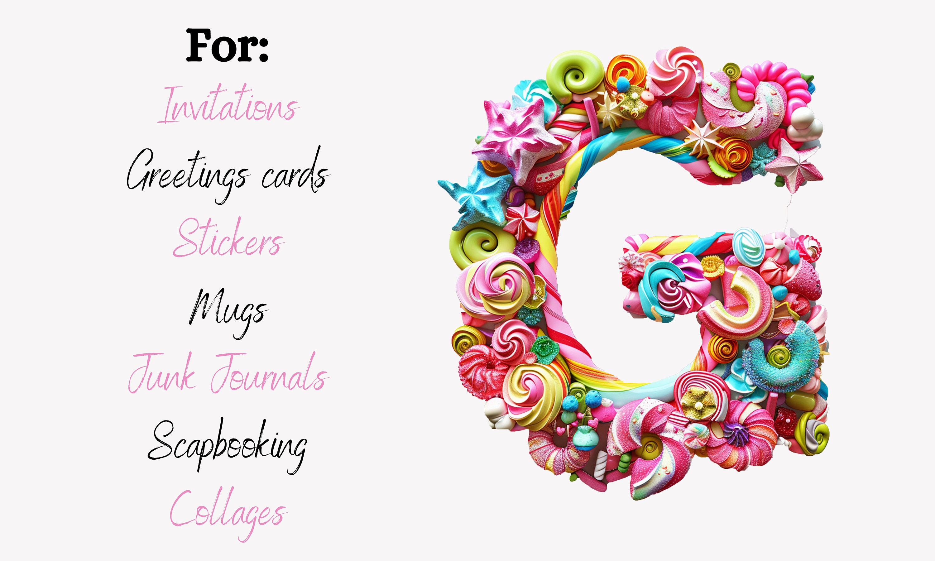 Candy Alphabet Clipart, Candy Letters, Pink Candy Bundle, Alphabet ...