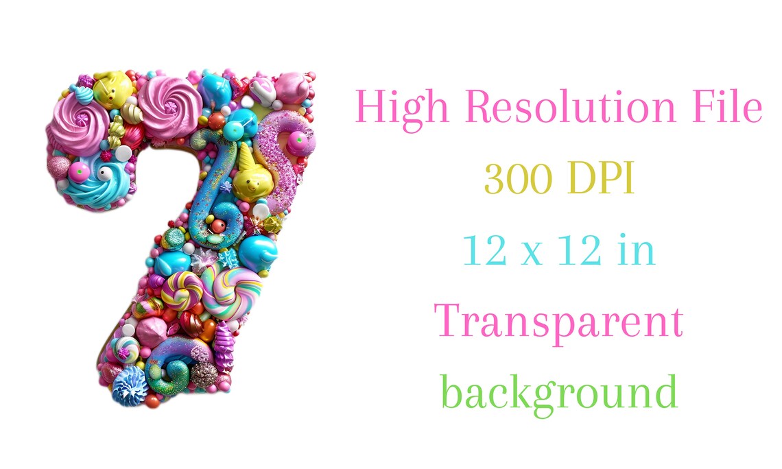 Candy Numbers Clipart, Cute Numbers, Candy Wall Art, Birthday Numbers ...