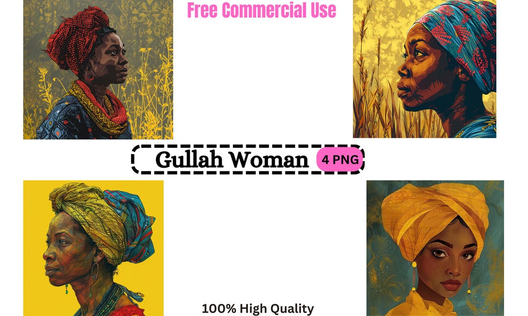 Gullah Woman Digital Art 4 PNG African American Heritage Island Culture ...