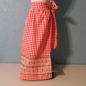 Vintage Red and White Checkered Apron - Etsy