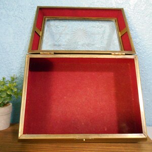Brass and Etched Glass Jewelry Box - Etsy