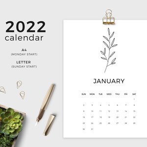 Calendars & Planners Instant Download A4 & Letter size Modern Printable ...