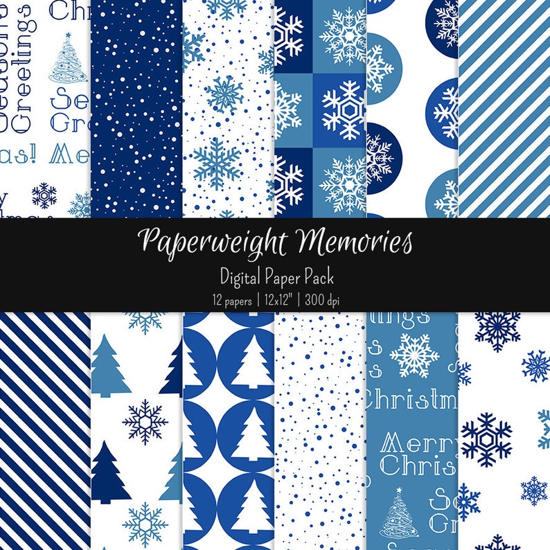 Let It Snow Digital Patterned Paper Digital Scrapbooking - Etsy