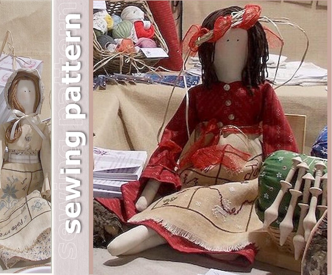 Primitive Doll Sewing Pattern and Cross Stitch Chart: "berenice" - Etsy