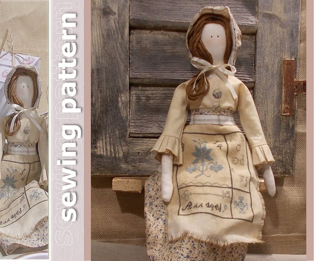 Primitive Doll Sewing Pattern and Cross Stitch Chart: "beth" - Etsy