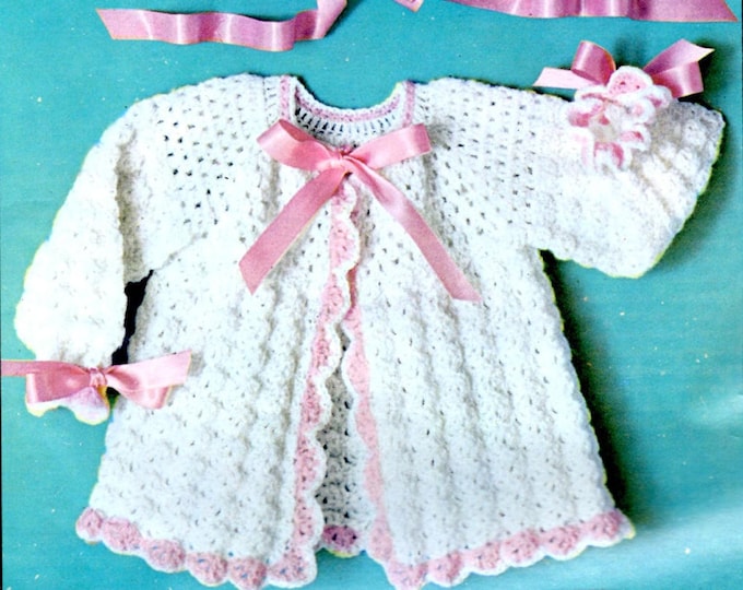 Crochet Pattern Shell Stitch Baby Sweater, Hat, Booties and Toys ...