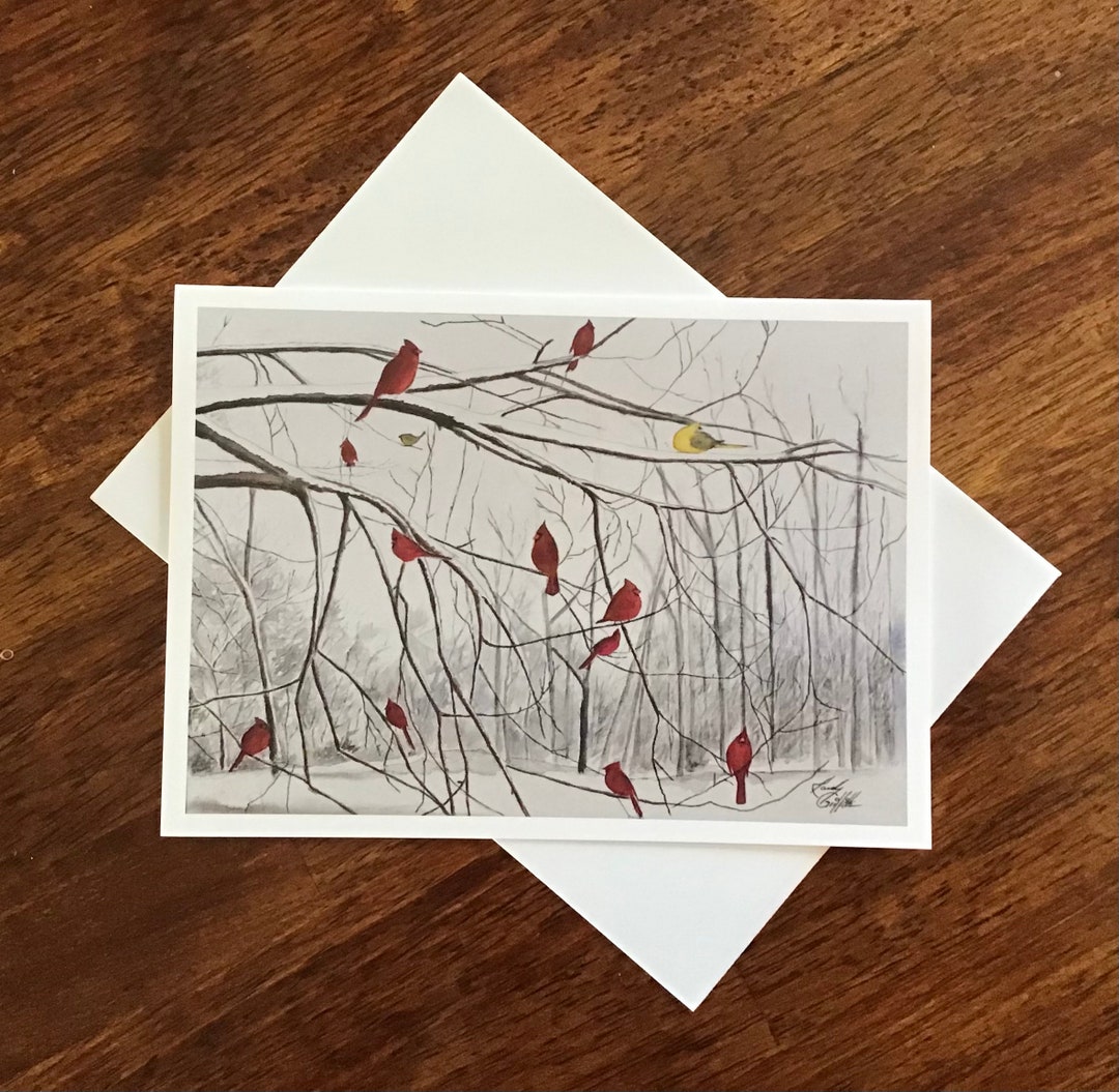 Red Bird Art, Cardinal Art, Red Bird Painting, Cardinal Painting, Red ...