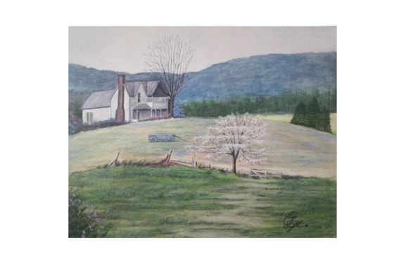 Beautiful Old Rustic Farmhouse Art Print 8 X 10 Matted for an - Etsy