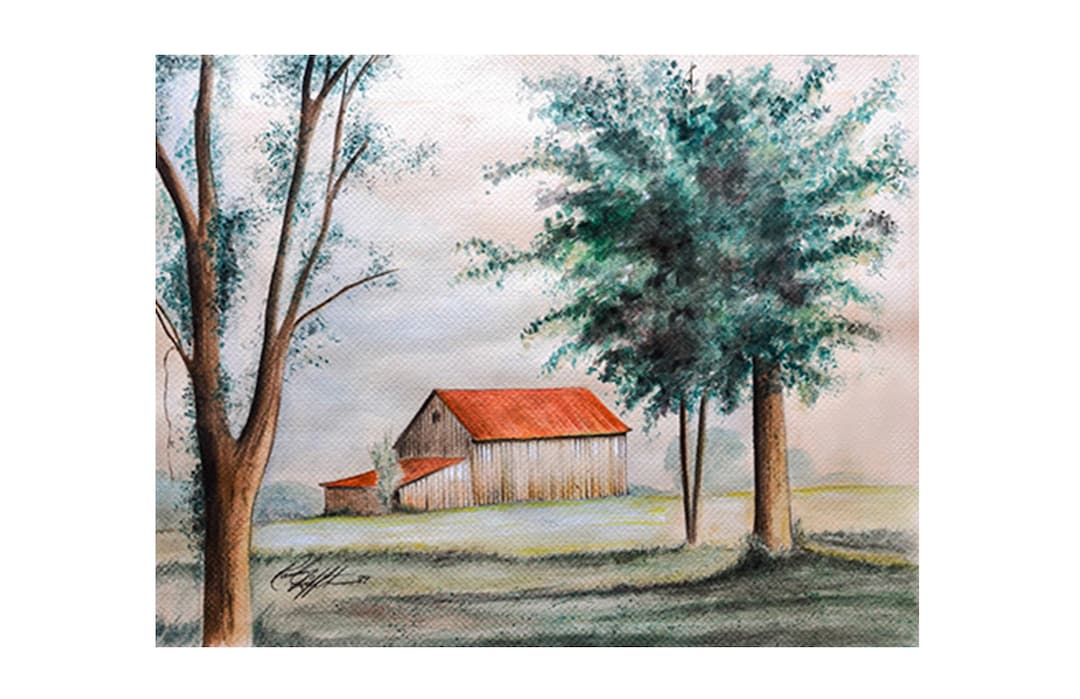 Old Rustic Barn Watercolor Art Print by Randy Griffith 8 X 10 Matted ...