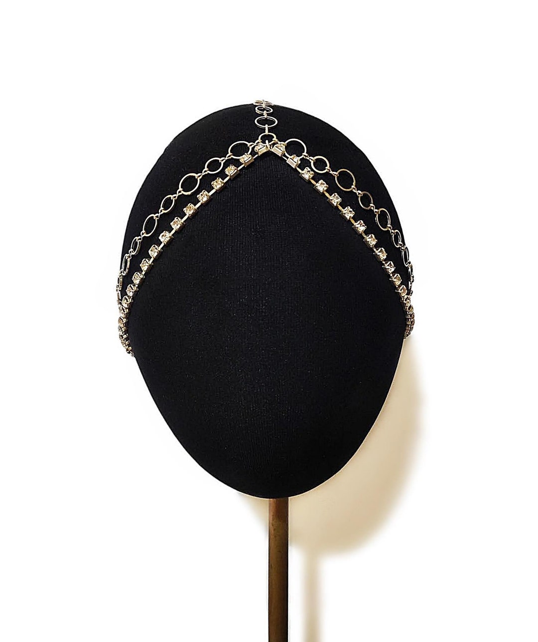 Silver Head Chain With Rhinestones, Wedding Hair Jewelry - Etsy
