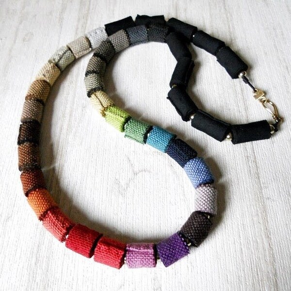 Fabric Bead Necklace - Etsy