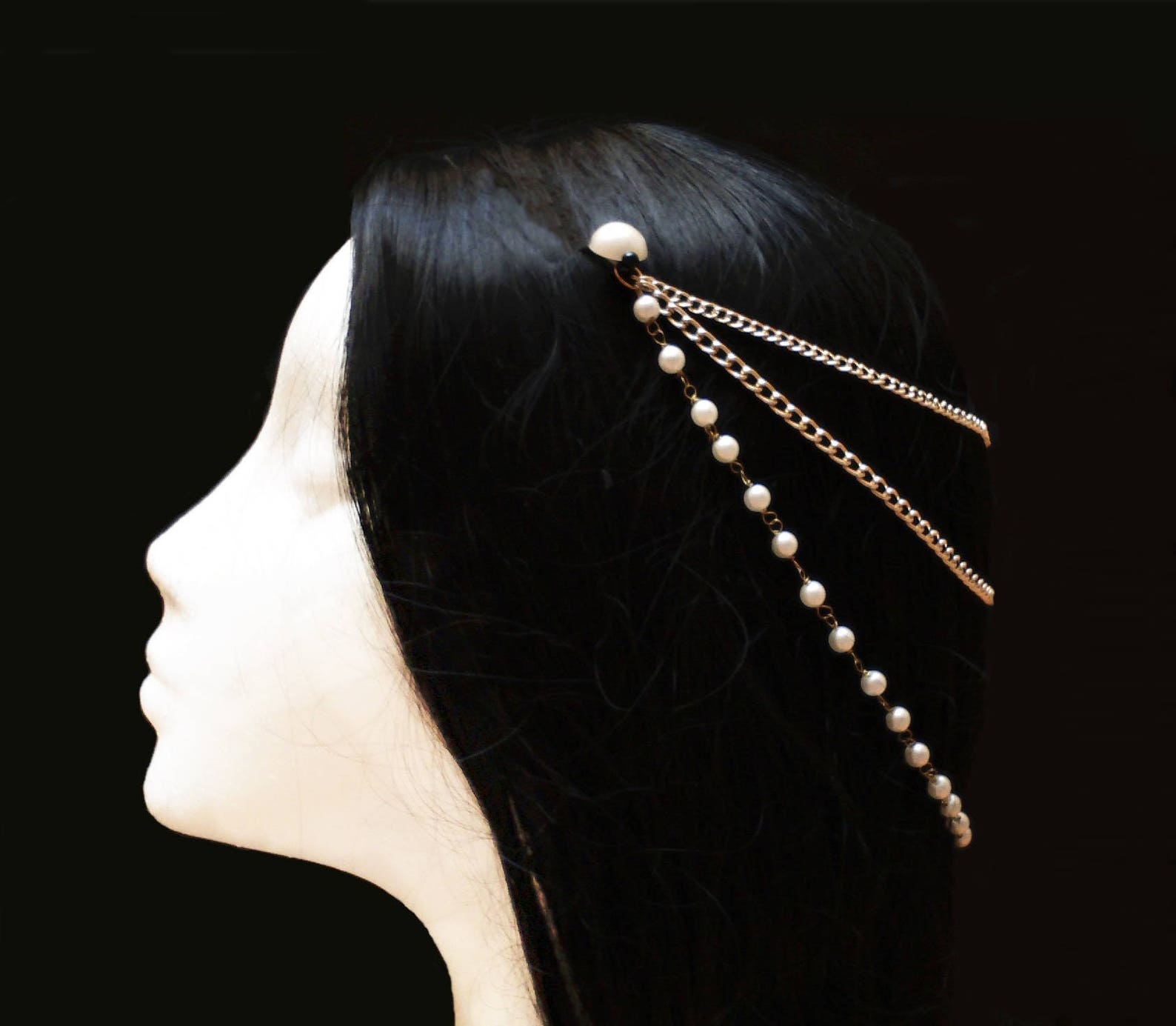 Pearl Bridal Head Chain Wedding Hair Jewelry - Etsy