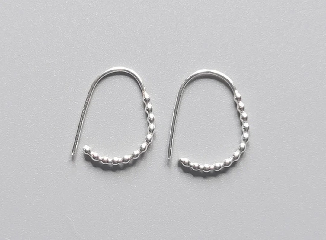 Small Sterling Silver Beaded Earrings - Etsy